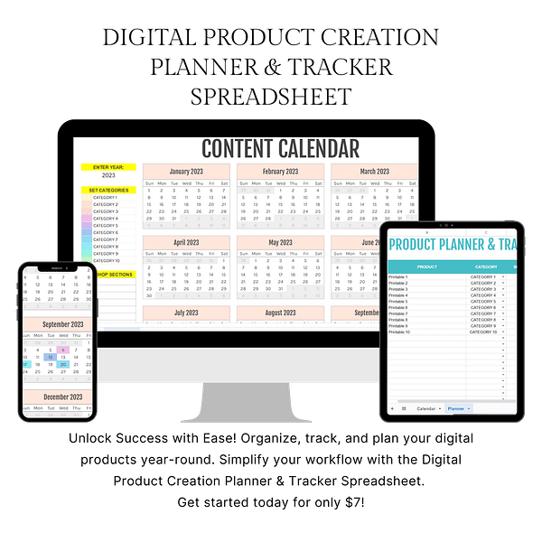 Digital Product Creation Planner & Tracker Spreadsheet | Do You Dare to ...