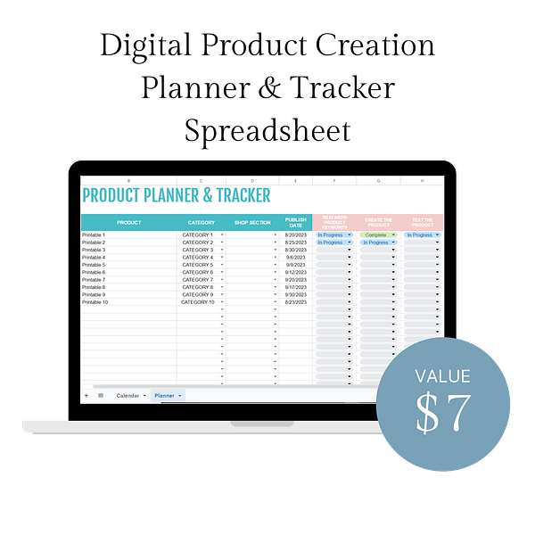 Digital Product Creation Planner & Tracker Spreadsheet | Do You Dare to ...